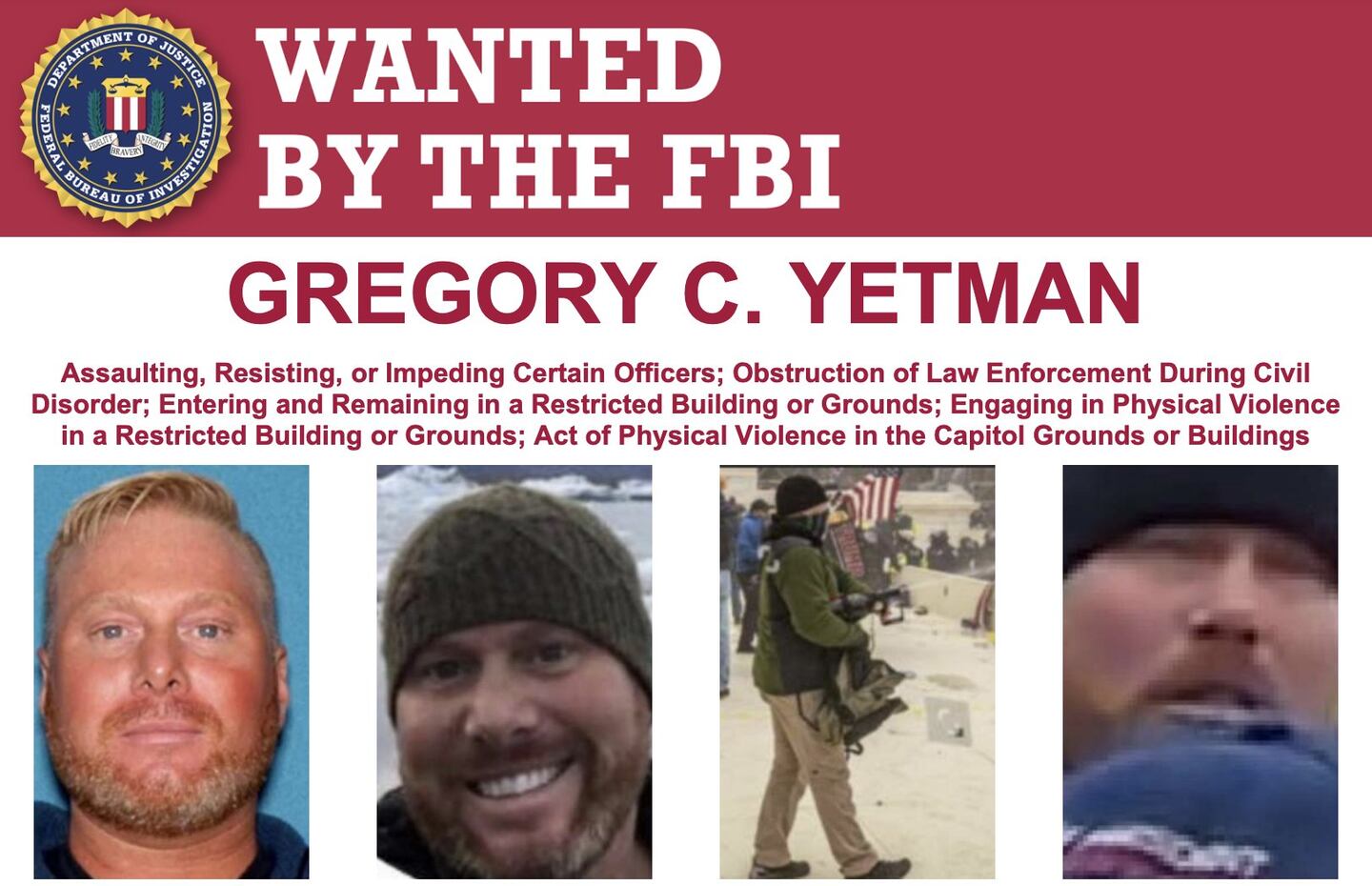 Fugitive Jan. 6 Suspect Gregory Yetman Surrenders to Cops After Massive ...