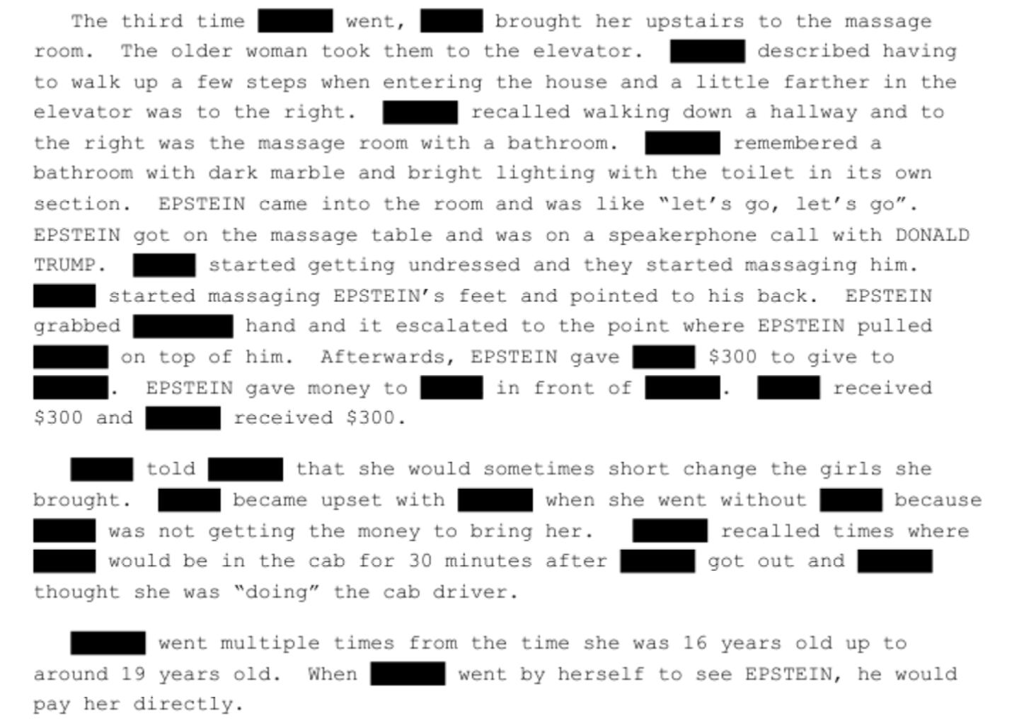 Epstein Victim, 16, Told FBI Trump Was on Phone During Attack