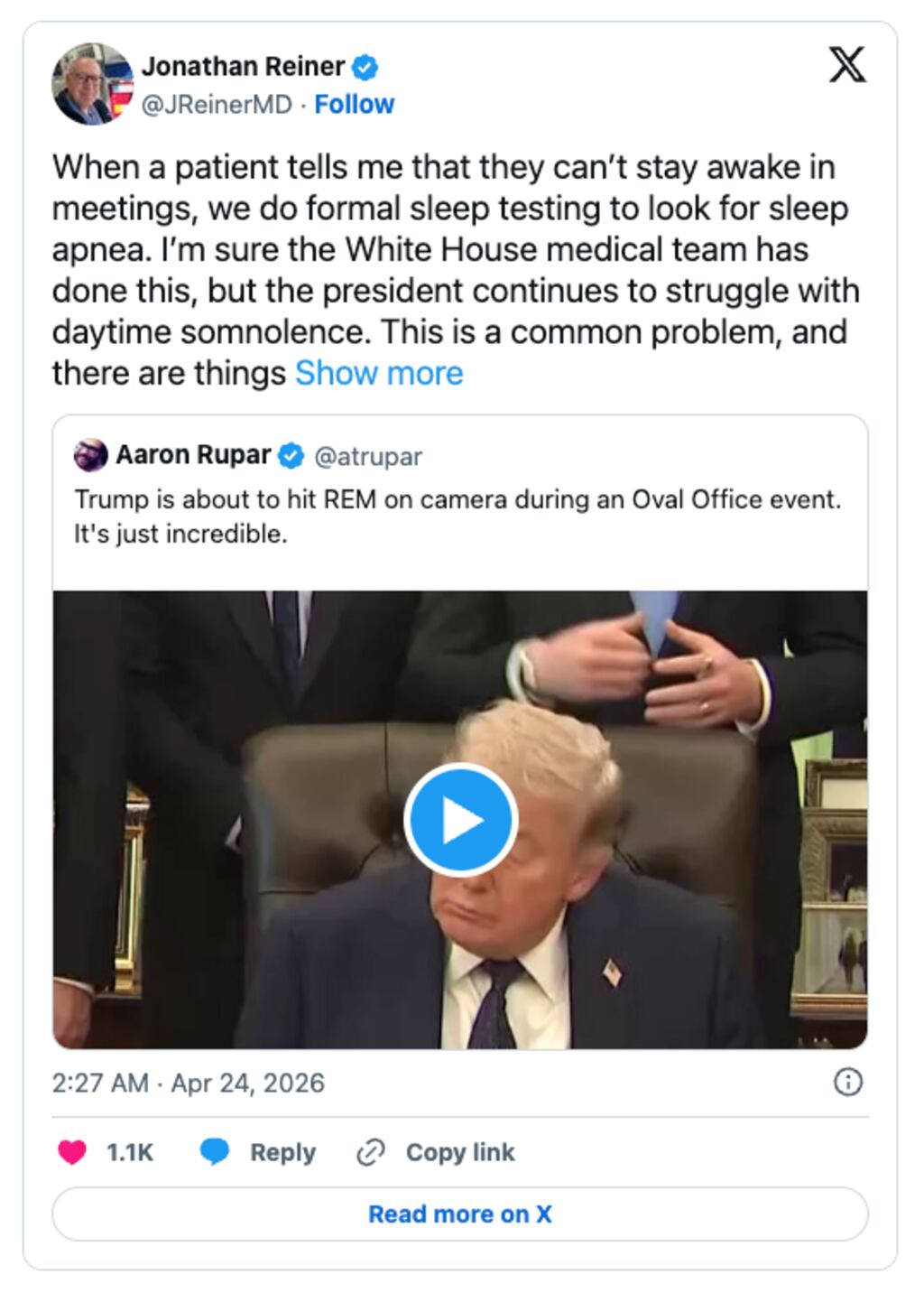 ‘Dozy Don,’ 79, Ripped for Getting Shut-Eye During Meeting