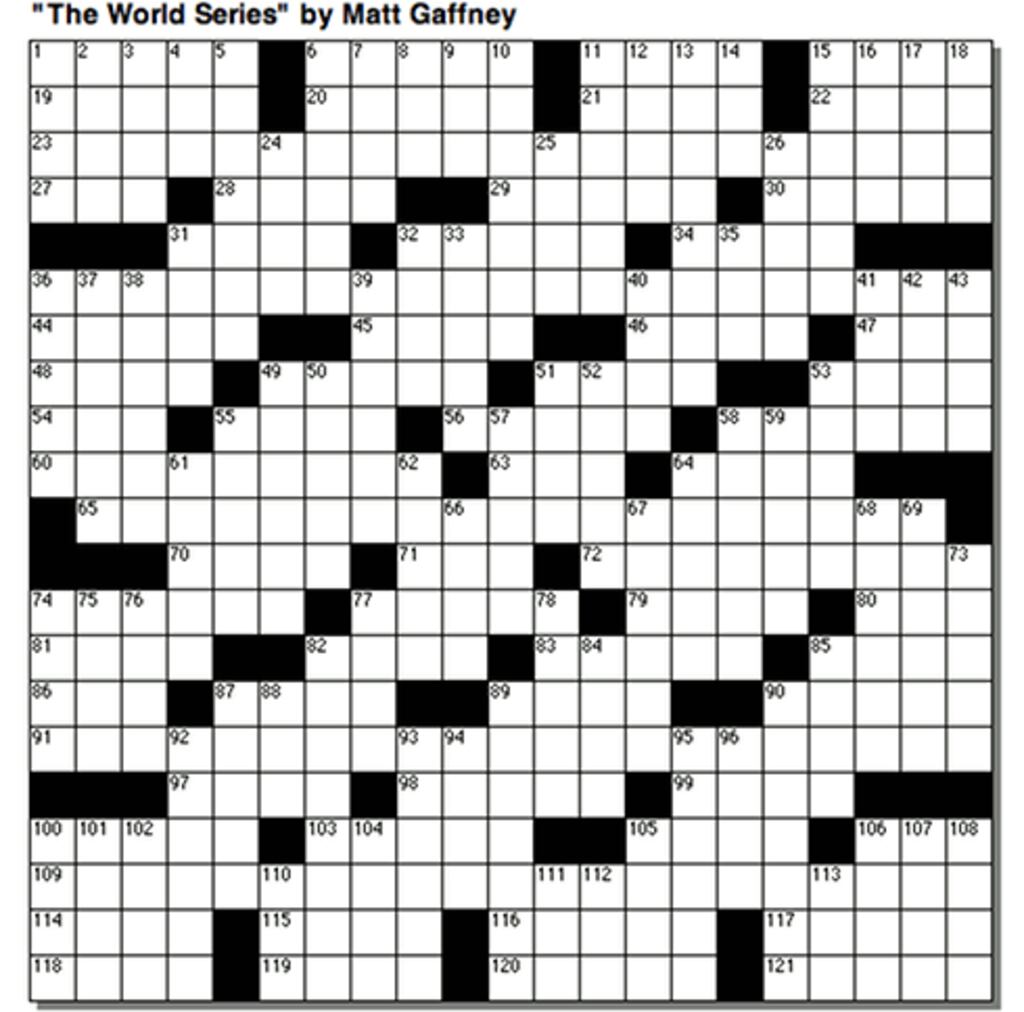 The Weekend Crossword: "The World Series"