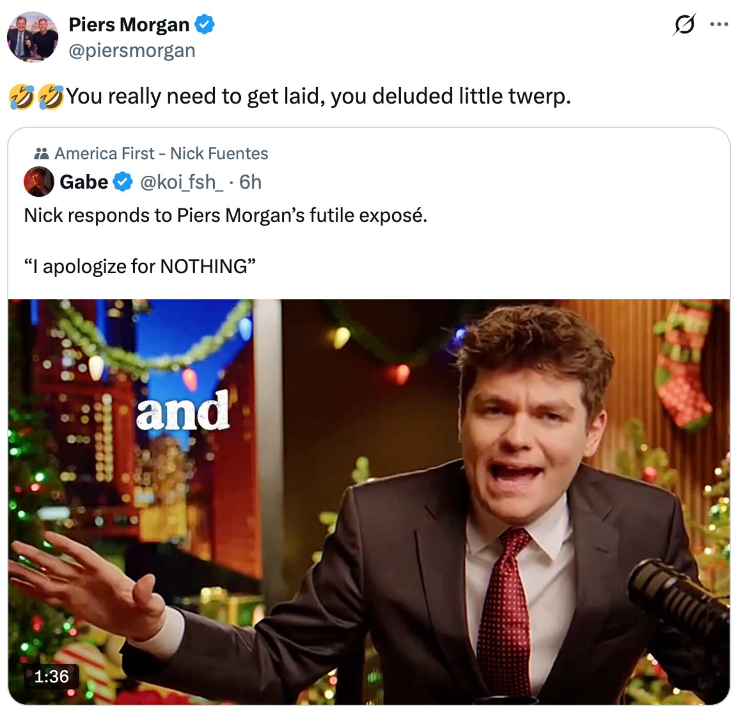 Virgin Podcaster Nick Fuentes Loses It After Being Told to ‘Get Laid ...