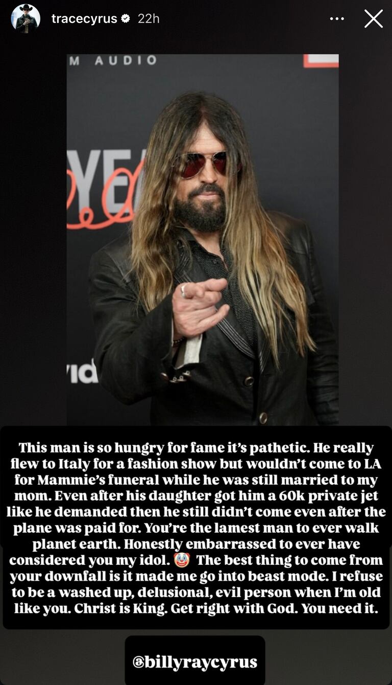 Billy Ray Cyrus’ Son Trace Cyrus Calls Him Out for Skipping Family Funeral