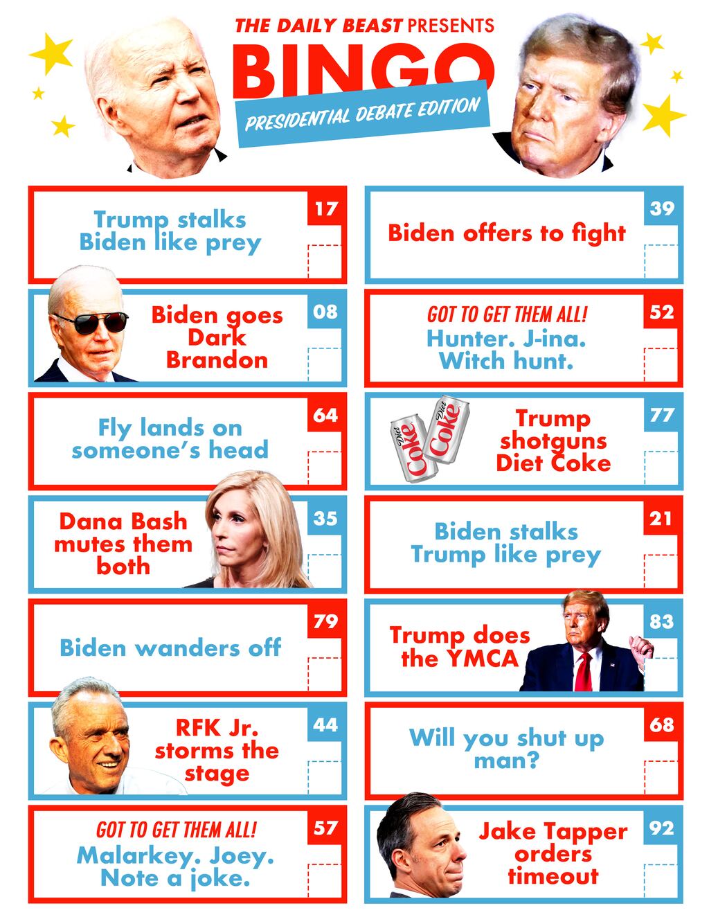 Use Our Bingo Card to Get Through The Presidential Debate