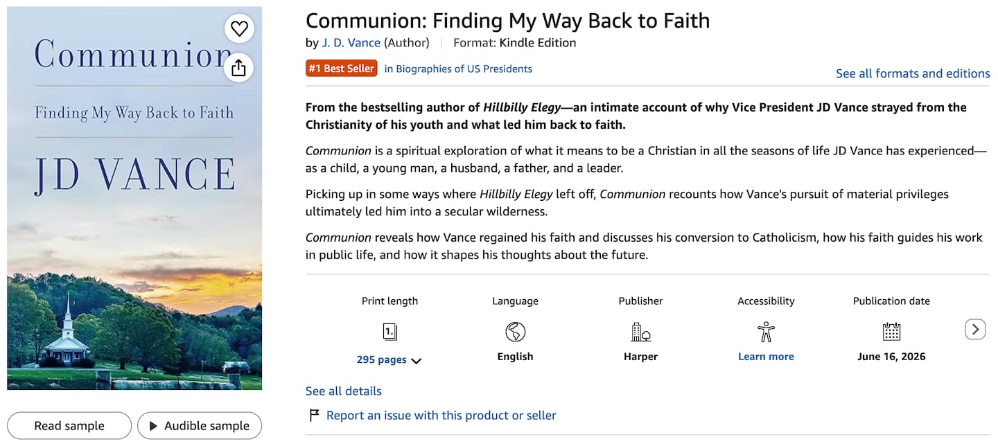 JD Vance Humiliated as He's Savaged by Early Reviews of ‘Communion’