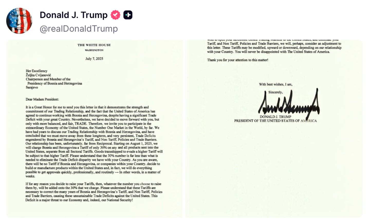 Trump’s Embarrassing Typo in Tariff Letter to World Leader