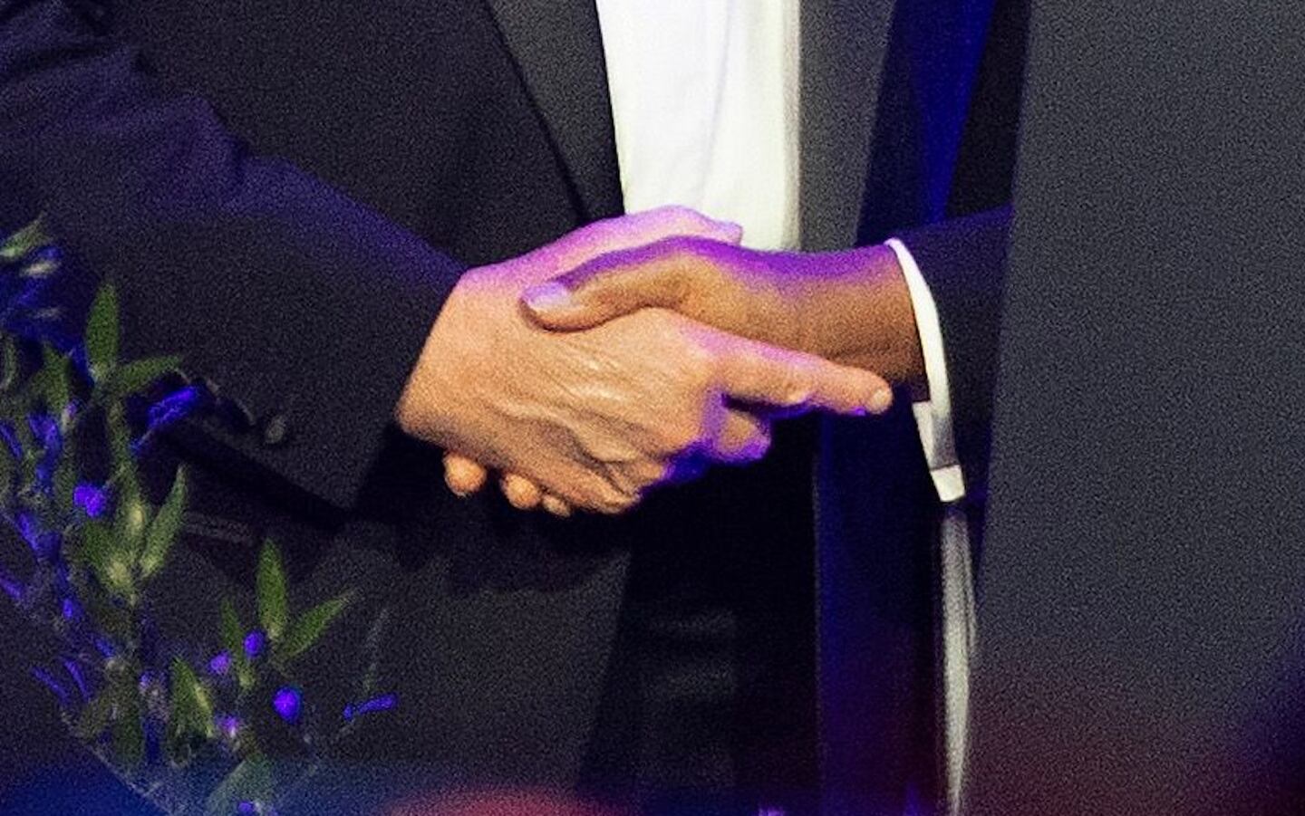 Donald Trump Debuts Shiny New Hand Makeup at Black-Tie Dinner