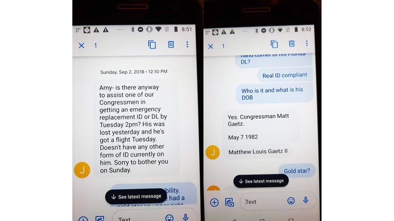These Text Messages Pointed the Feds to Matt Gaetz