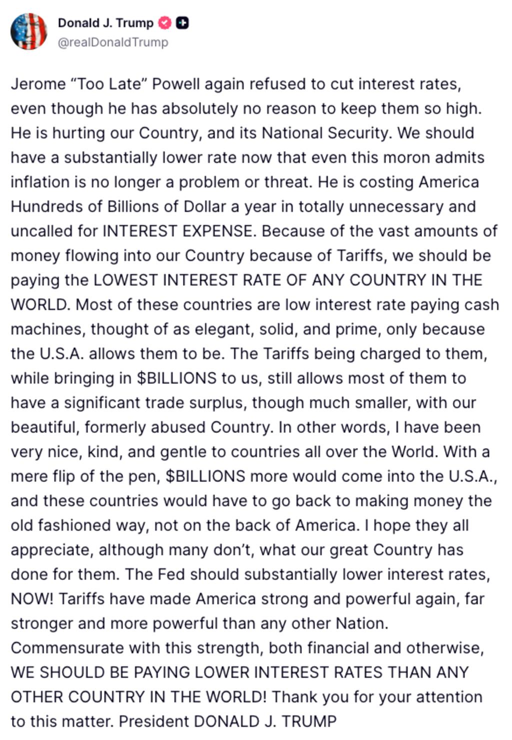 Hurt Trump, 79, Rages at ‘Moron’ Appointee Jerome Powell Refusing to ...