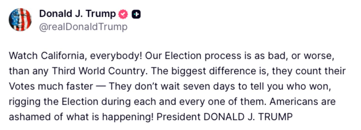 Trump Obsesses Over Bonkers California Election Conspiracy in Desperate ...