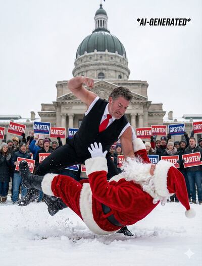 MAGA Indiana State Senator Chris Garten Ripped for Clobbering AI Santa ...