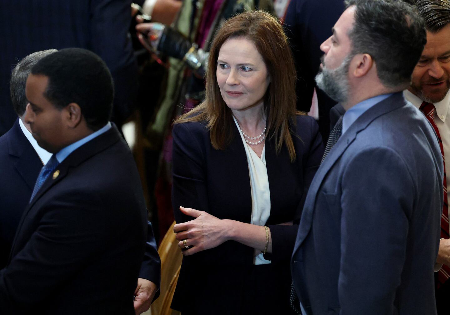 Amy Coney Barrett Tears Into Trump Official to Defend Liberal Justice ...