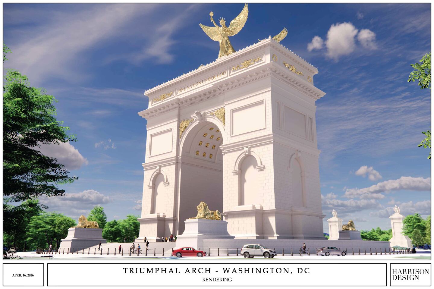 Trump Unveils Massive Gold Arch as War Sends Inflation Soaring