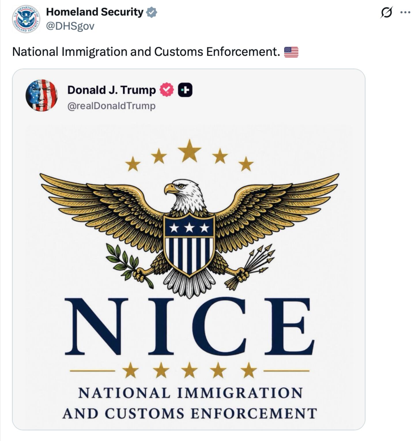 Trump Reveals New Logo for Cringe-Inducing ICE Rebrand