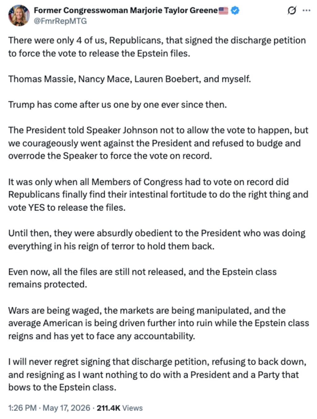 One-Time MAGA Queen Says Trump Is Picking Off Enemies ‘One By One’