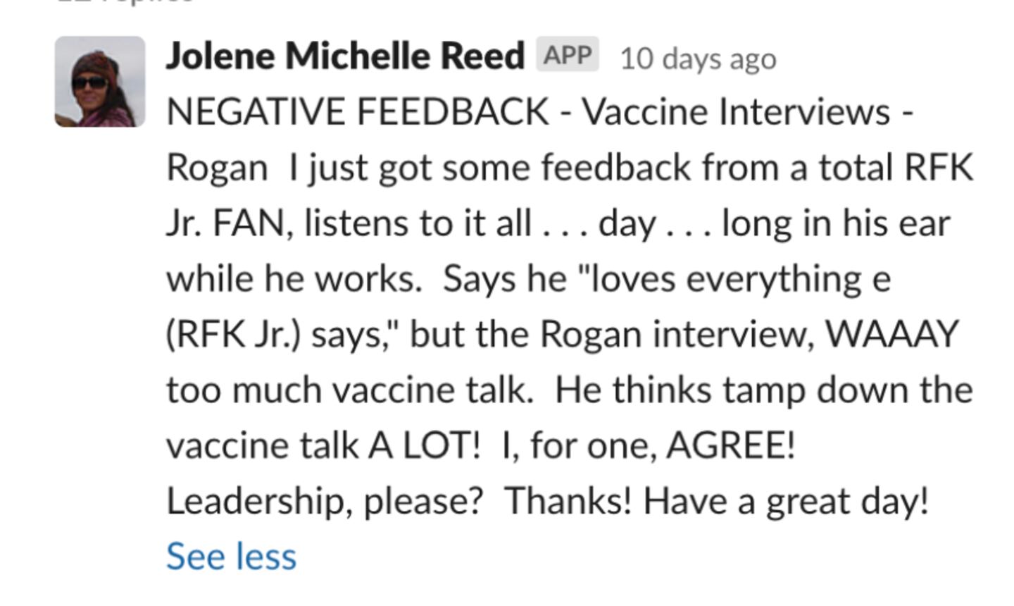 A Journey to the Center of RFK Jr.’s Dark, Public Slack Channel