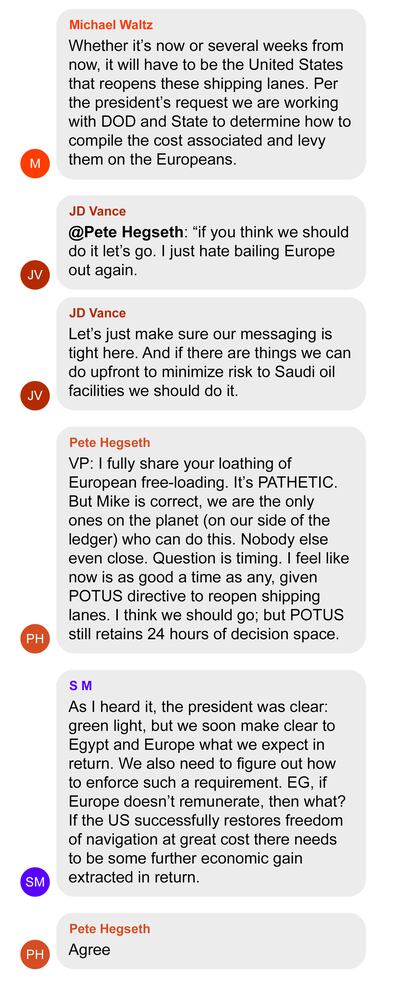 Read the Full Text Chain From Trump Officials’ Group Chat