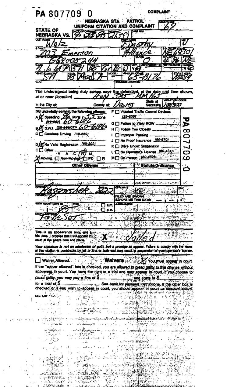 See The Citation Showing Tim Walz Was ‘Jailed’ For 96 mph DUI
