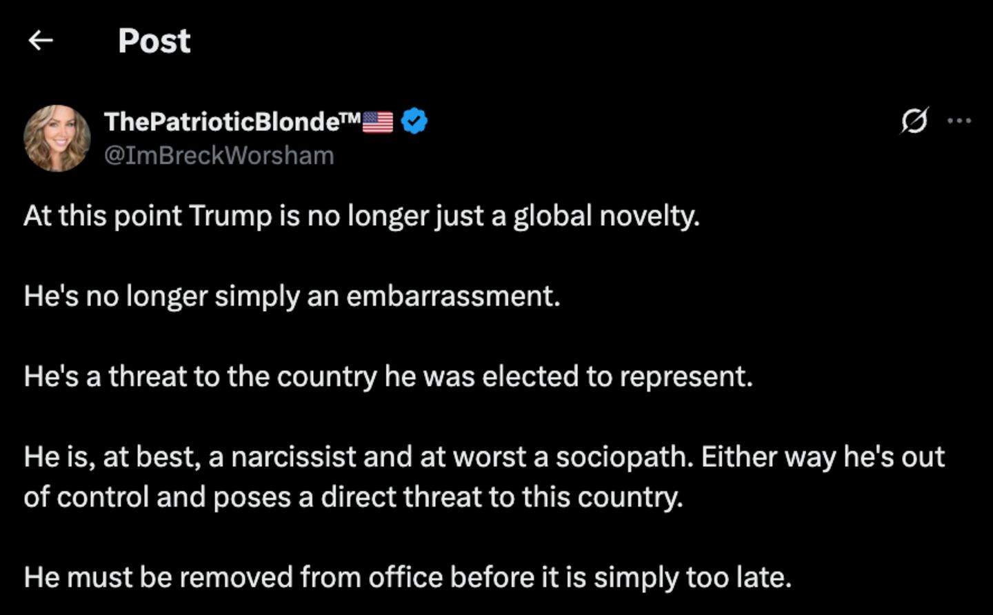 Racy Trump Super Fan Breck Worsham Demands President Trump’s Removal ...