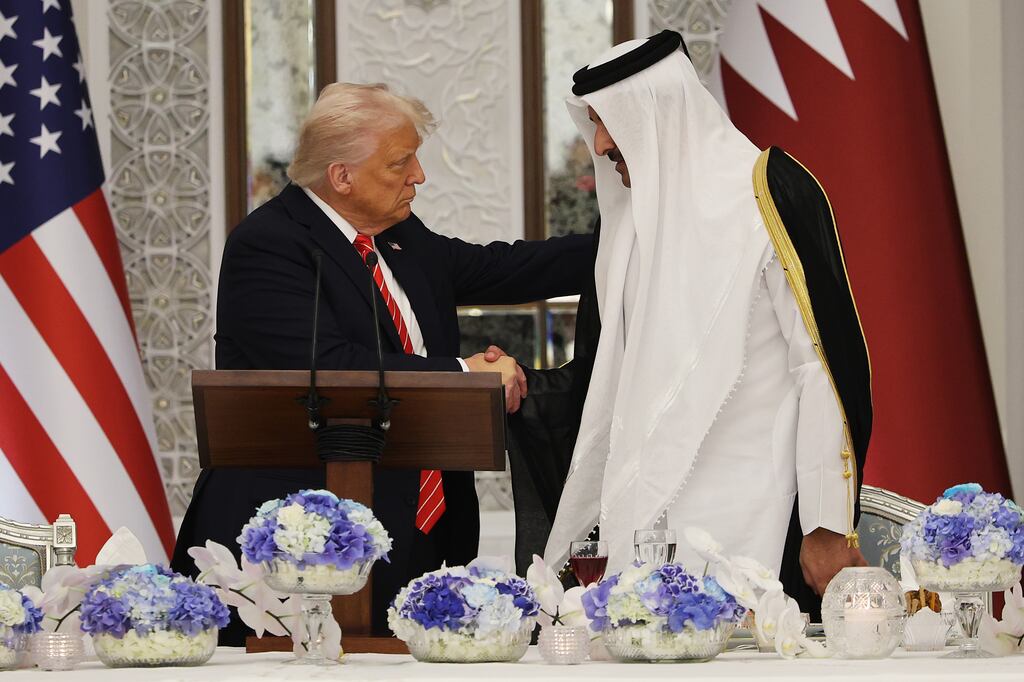 WATCH: Trump Gives Qatar Leader Most Awkward Handshake Yet