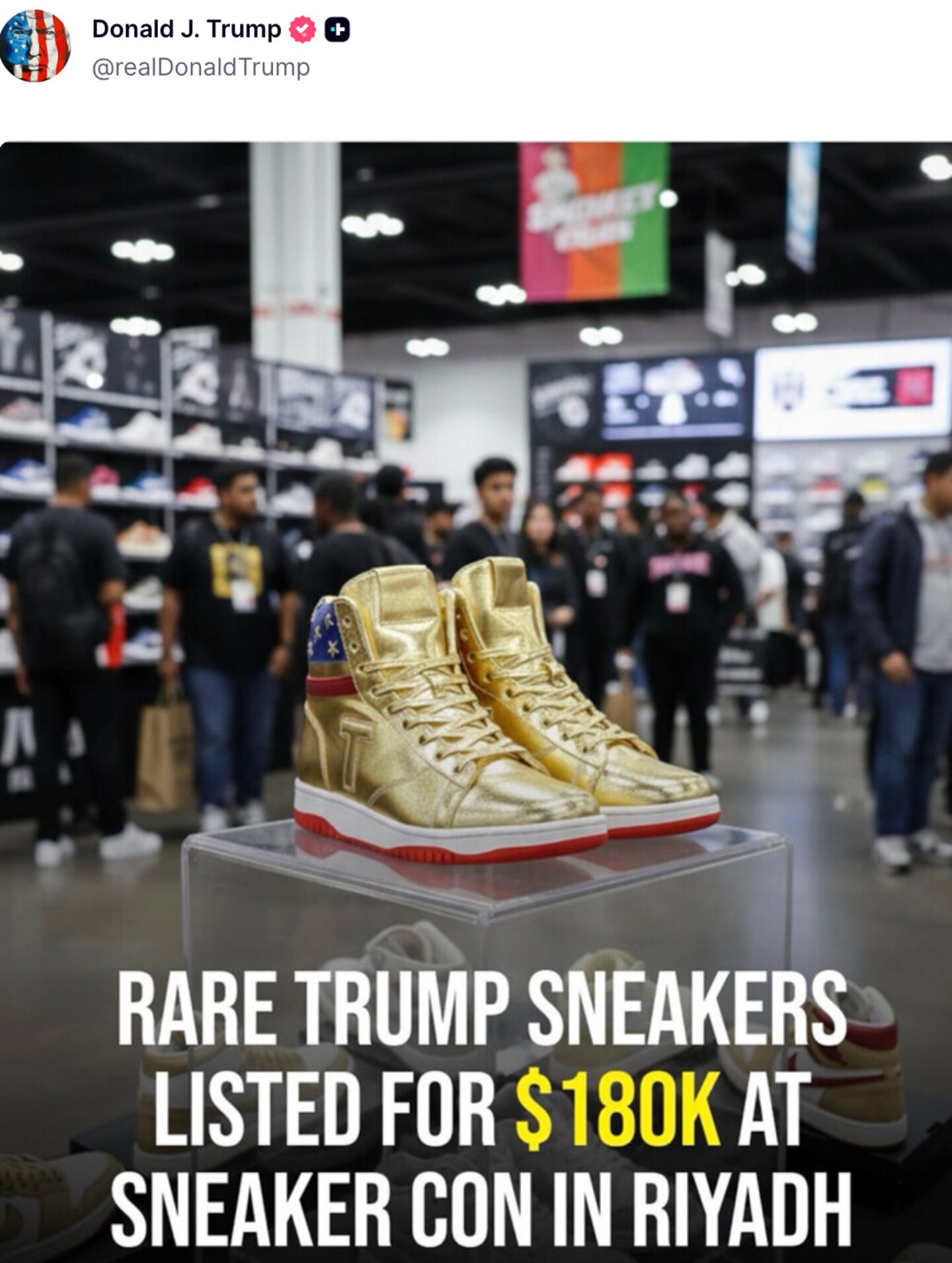 Billionaire Donald Trump Plugs $180K Gold Sneakers During Posting Rampage