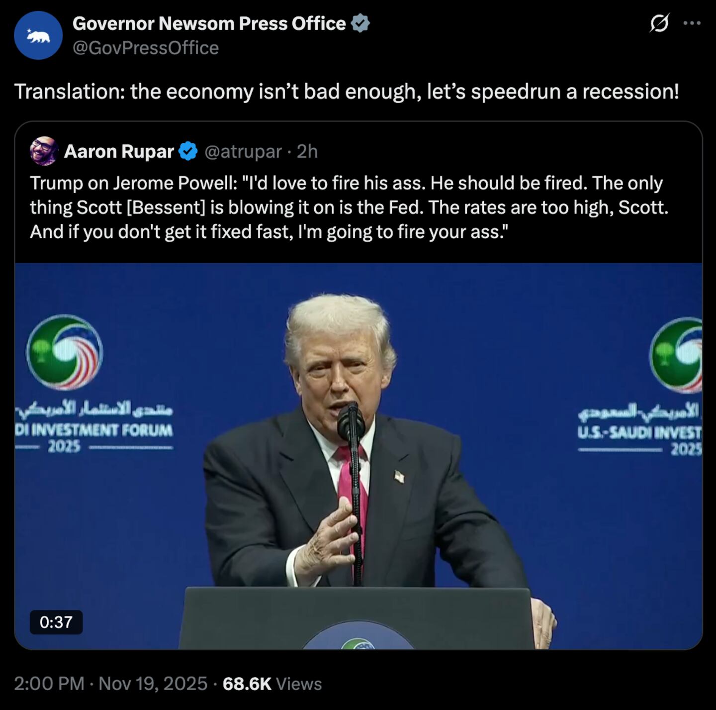 Gavin Newsom Delivers Savage ‘Translation’ of Donald Trump’s Interest ...