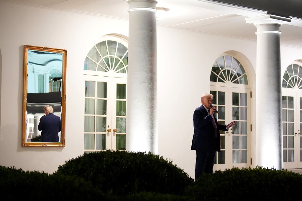 Donald Trump Finally Shows Off His Rose Garden Patio Makeover