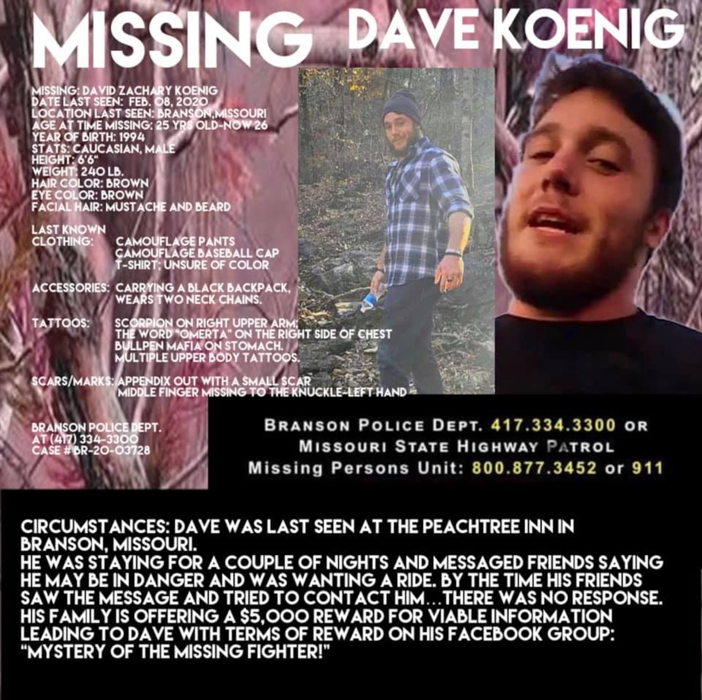 Remains of Missing MMA Fighter David Koenig Found in Woods in Branson ...