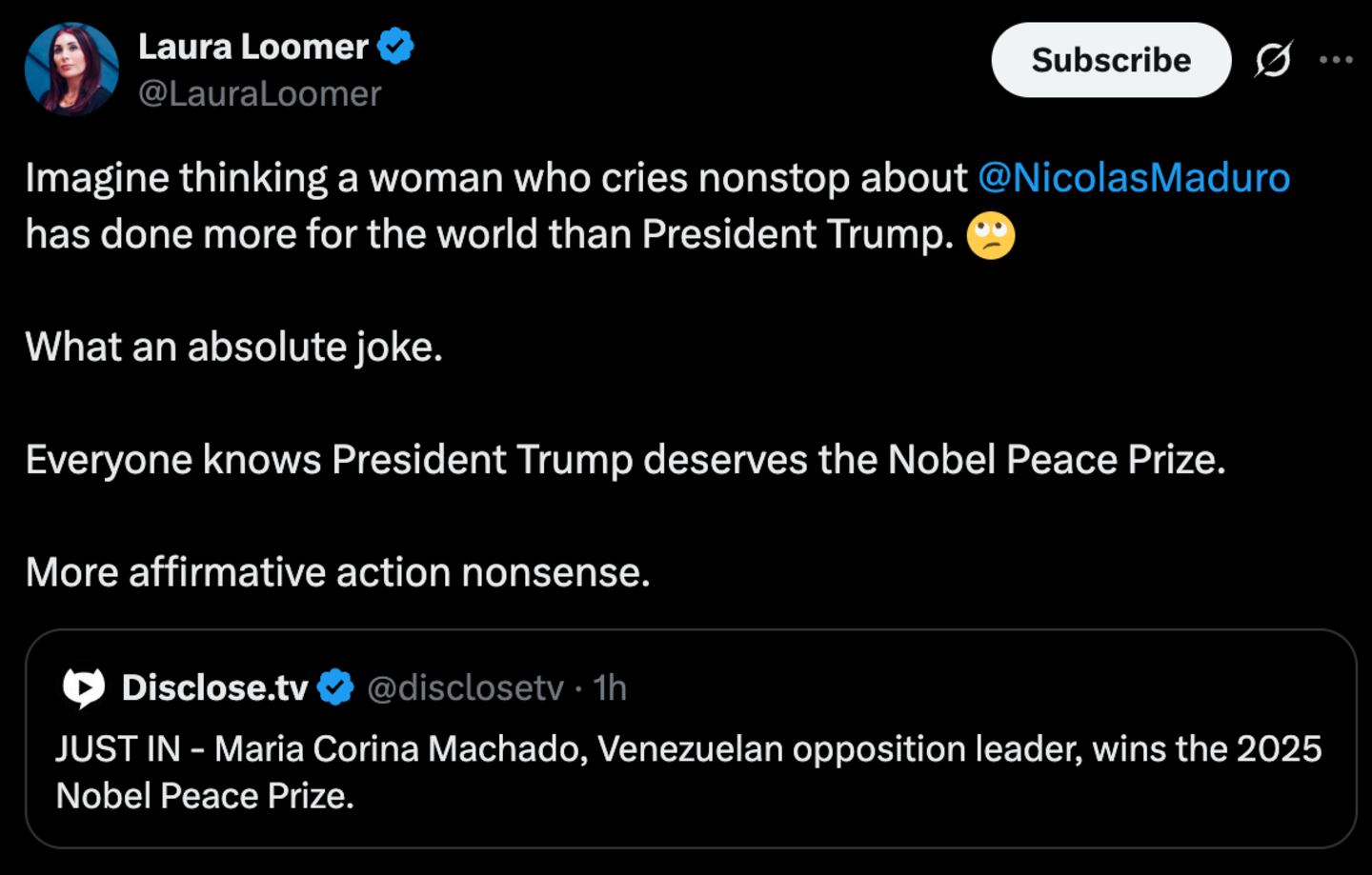 MAGA Meltdown Kicks Off Immediately After Trump Nobel Prize Snub