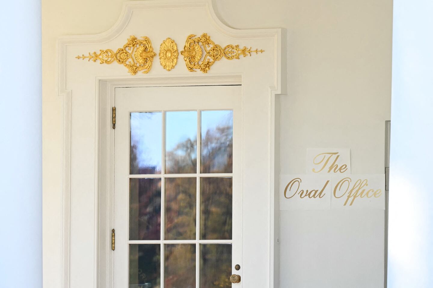 Donald Trump, 79, Adds New Sign to Remind Him Where Oval Office Is