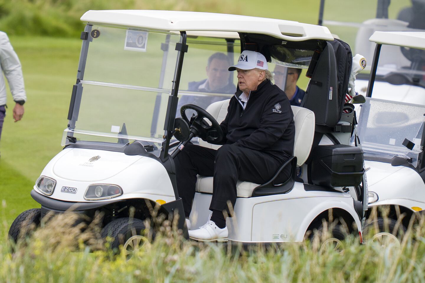 Donald Trump’s Armored Golf Cart ‘Golf Force One’ Spotted in Scotland
