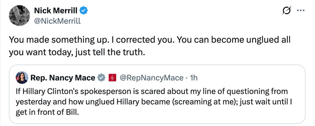 Hillary Clinton Aide Blasts MAGA Rep. Nancy Mace's Bonkers ‘Screaming ...
