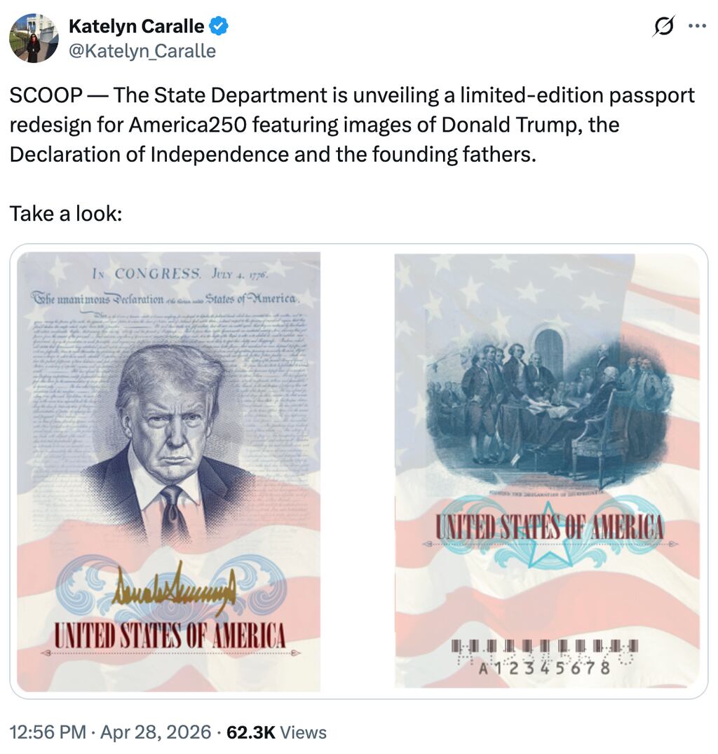 Trump Plasters His Mug on U.S. Passports in New Vanity Play