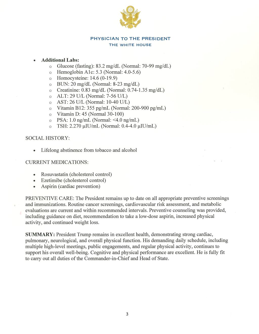 White House Finally Releases Donald Trump’s Medical Report—With Major ...