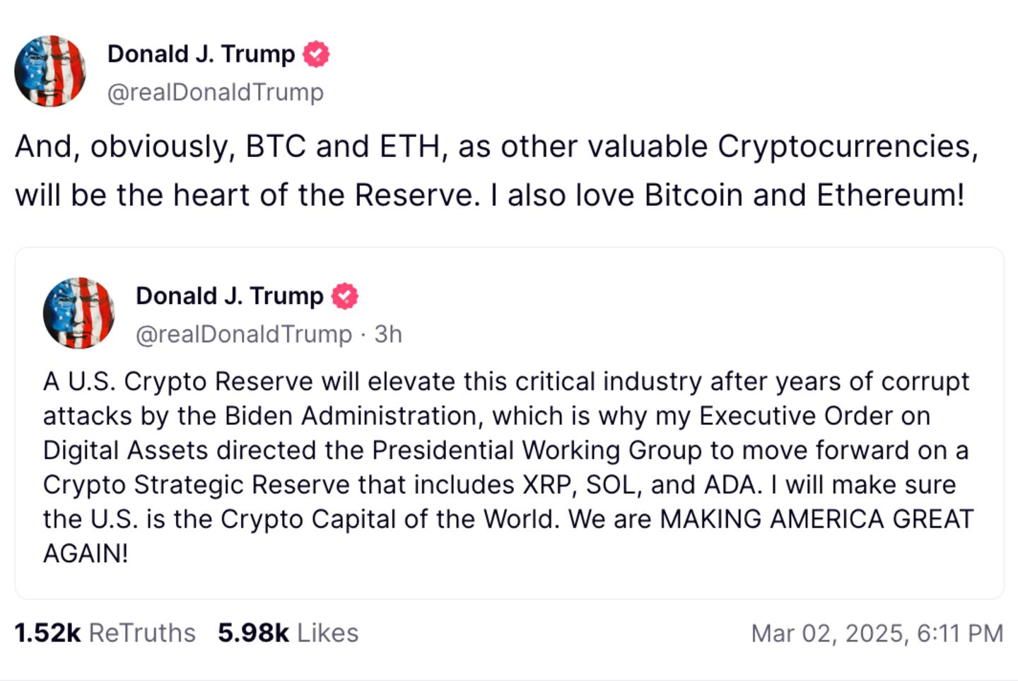 ‘Crypto Prez’ Trump Gifts Industry With Move That Sparks Nearly $300B Rally