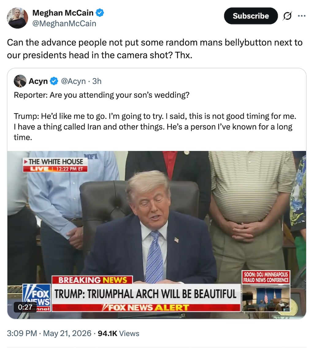 Meghan McCain Slammed for Body-Shaming Trump's White House Guest Ron ...