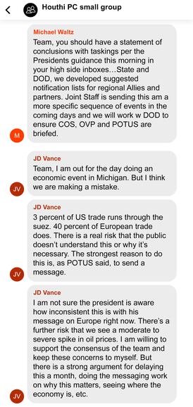 Read the Full Text Chain From Trump Officials’ Group Chat