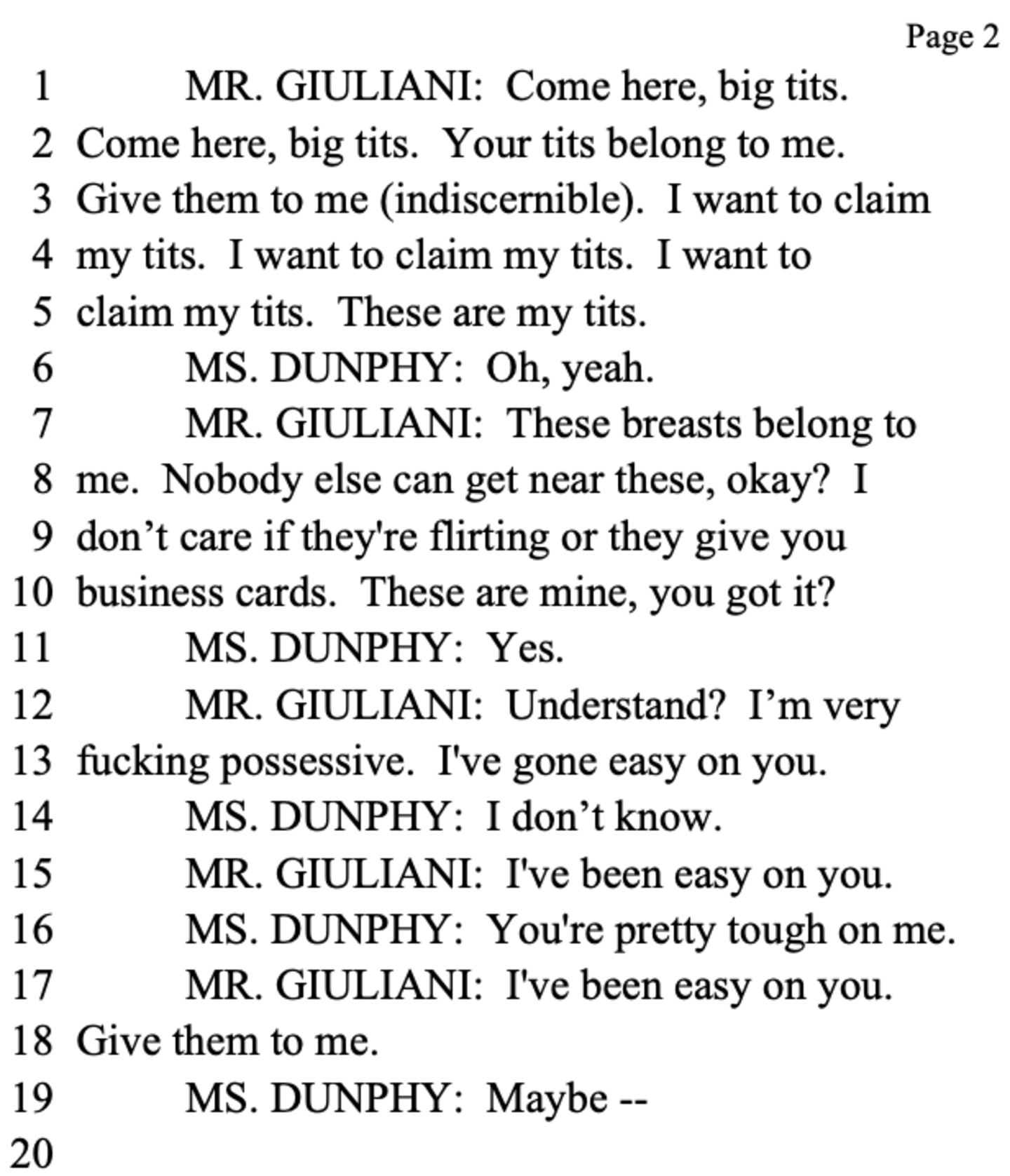 ‘Come Here, Big Tits’: Rudy Giuliani’s Sex Abuse Accuser Noelle Dunphy ...