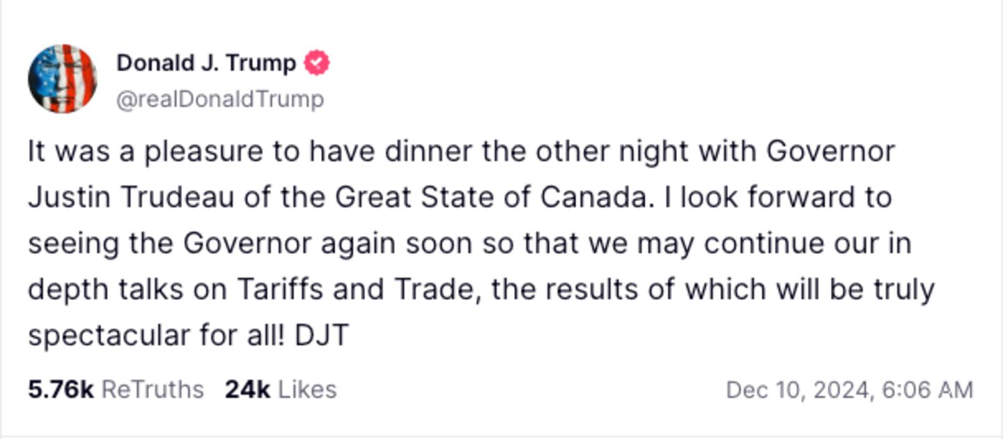 Trump Trolls ‘Governor’ Justin Trudeau After Mar-a-Lago Dinner Joke