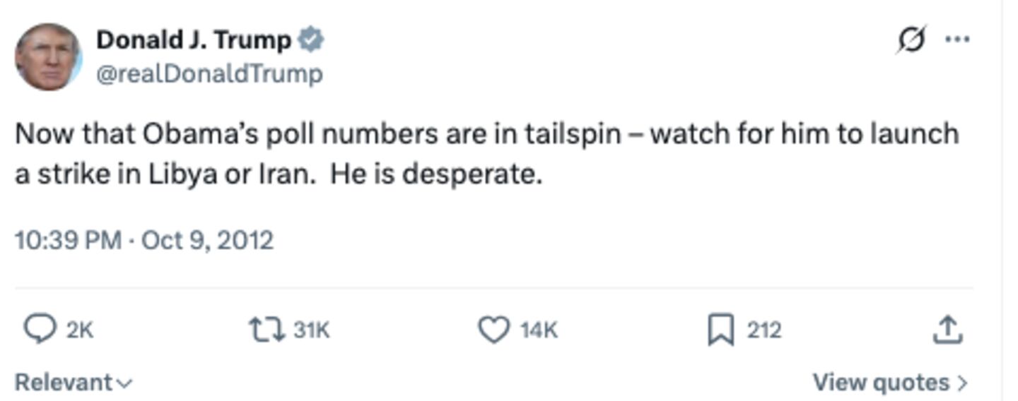 Trump Exposed as Hypocrite by His Own Iran War Doomsday Warnings