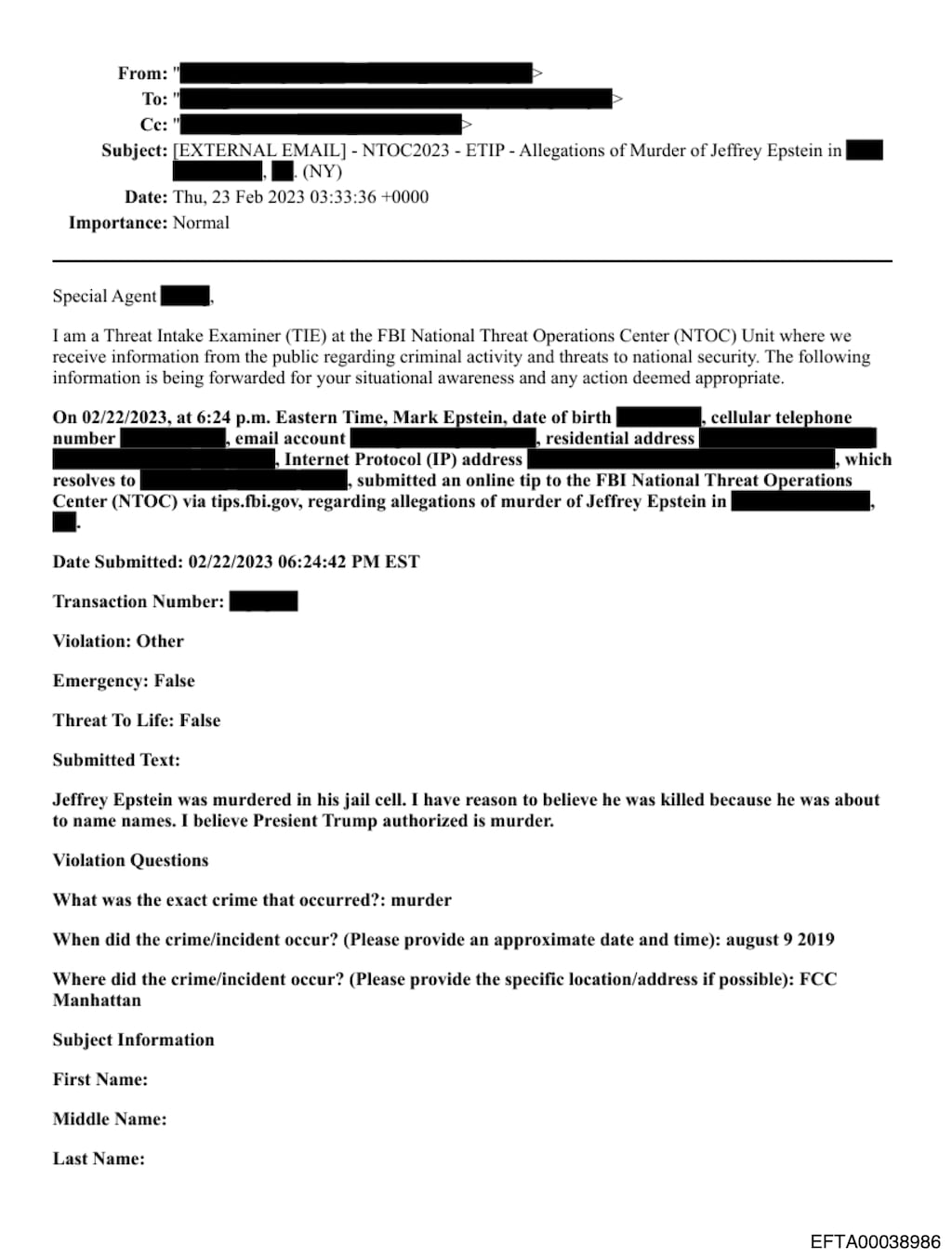 Jeffrey Epstein's Brother's Wild Donald Trump FBI Tip Revealed