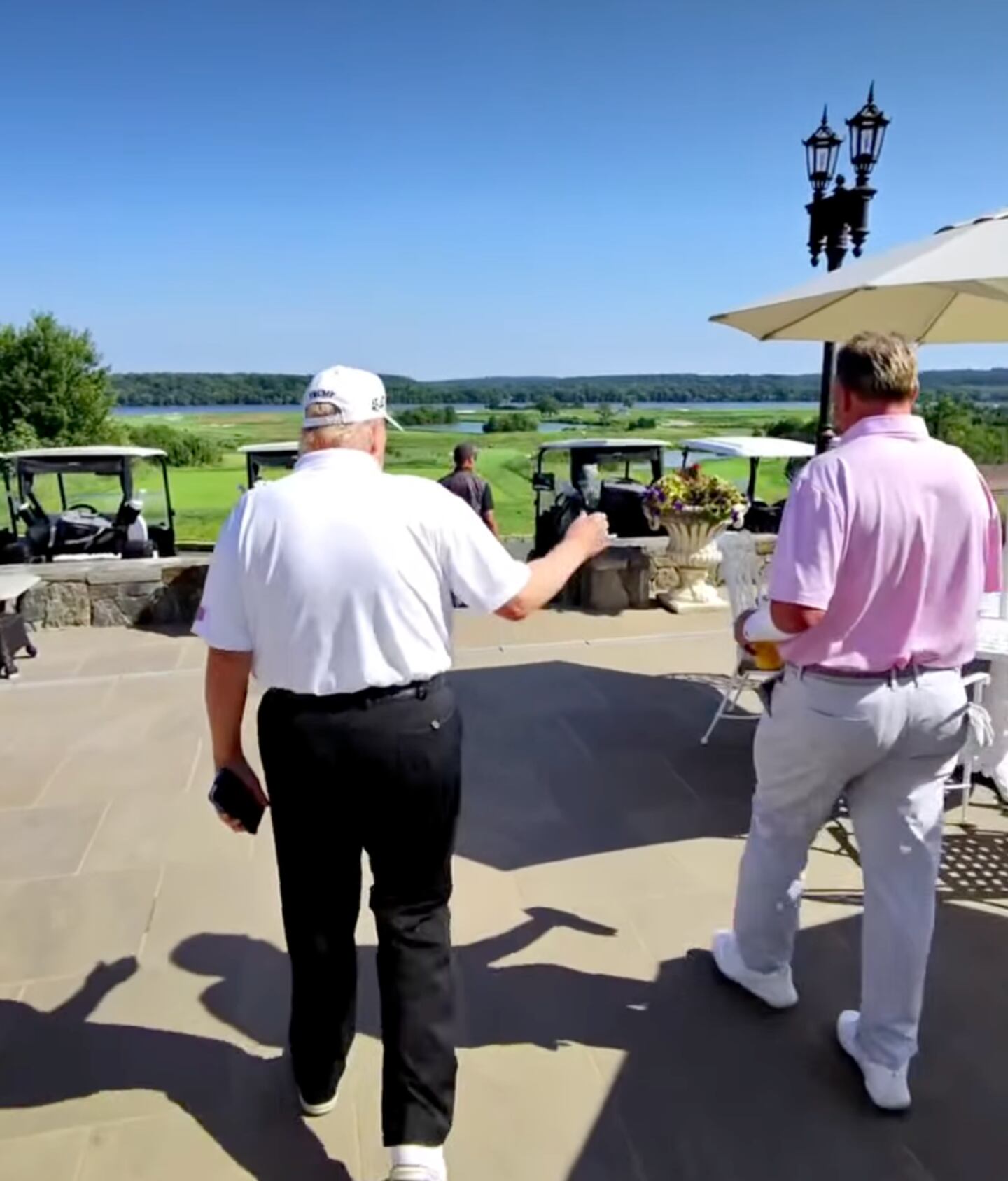 Donald Trump, 79, Struggles to Walk in a Straight Line at Golf Outing