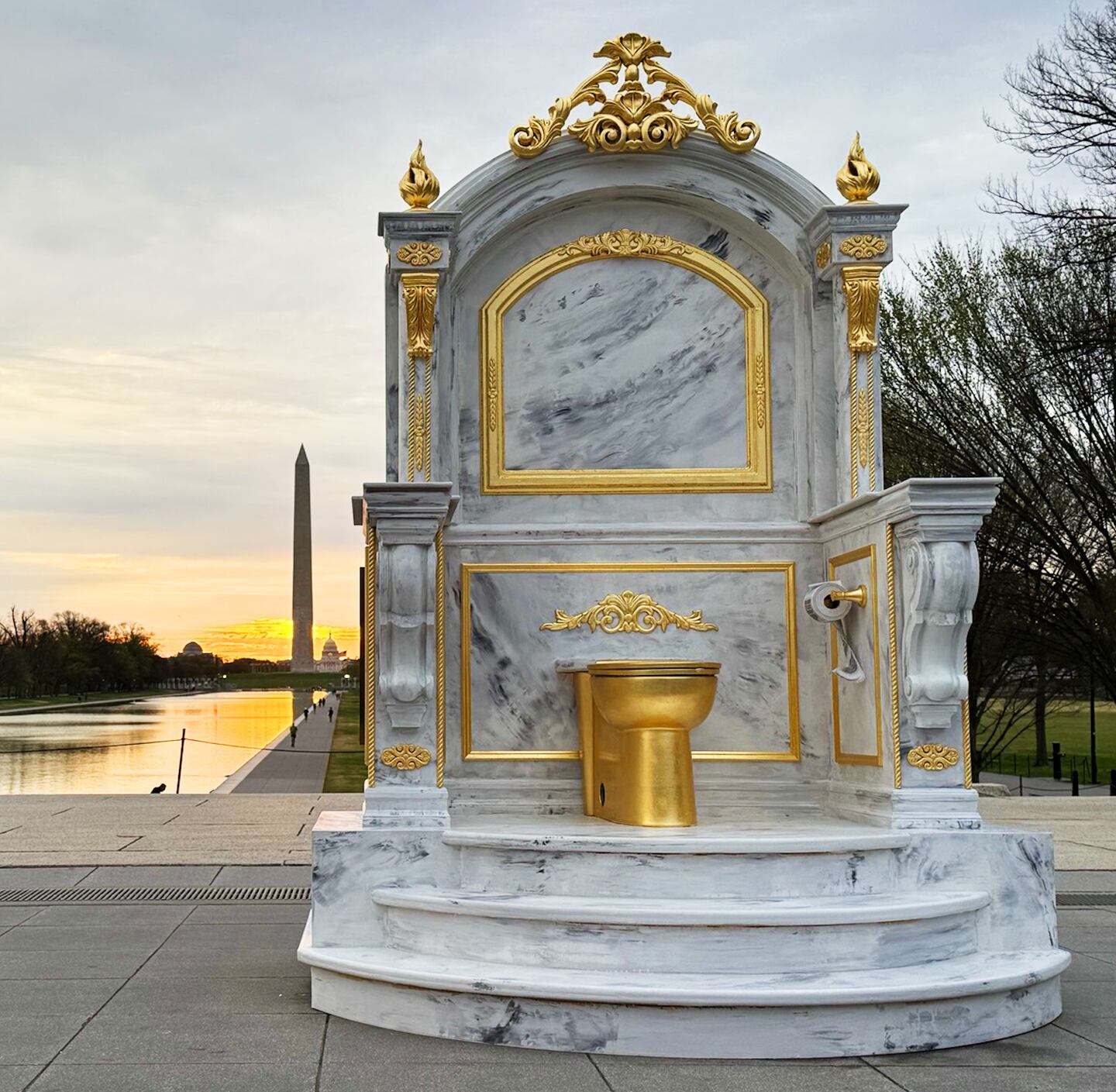 Mysterious Statue in D.C. Mocks Donald Trump’s White House Makeover