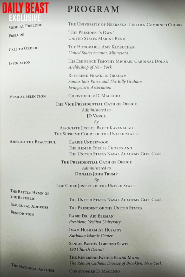 Trump’s Inauguration Program Leaked–and It’s Less MAGA Than Expected