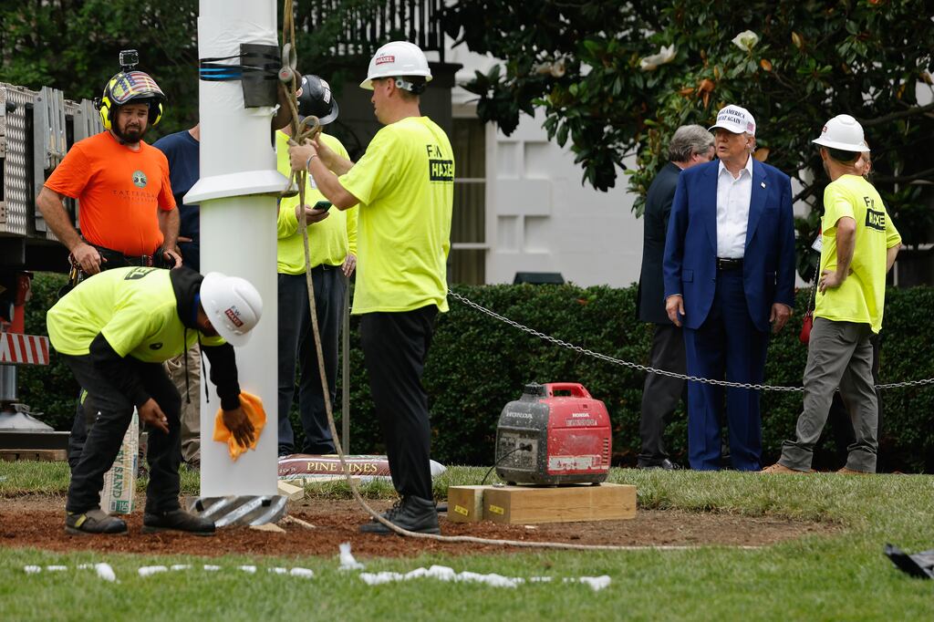 Trump’s Rant Completely Baffled Worker at His White House Flagpole Event