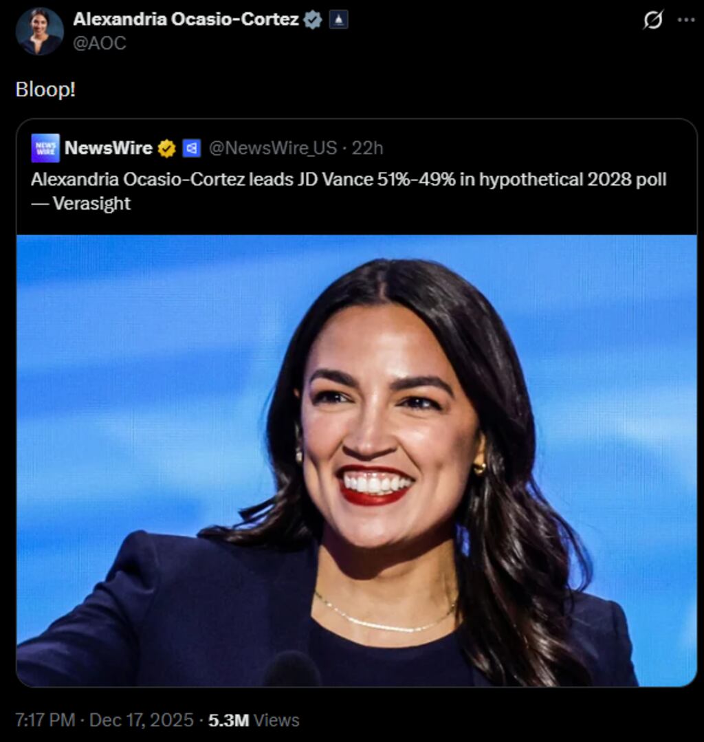AOC Says She Would ‘Stomp’ JD Vance in a Presidential Race
