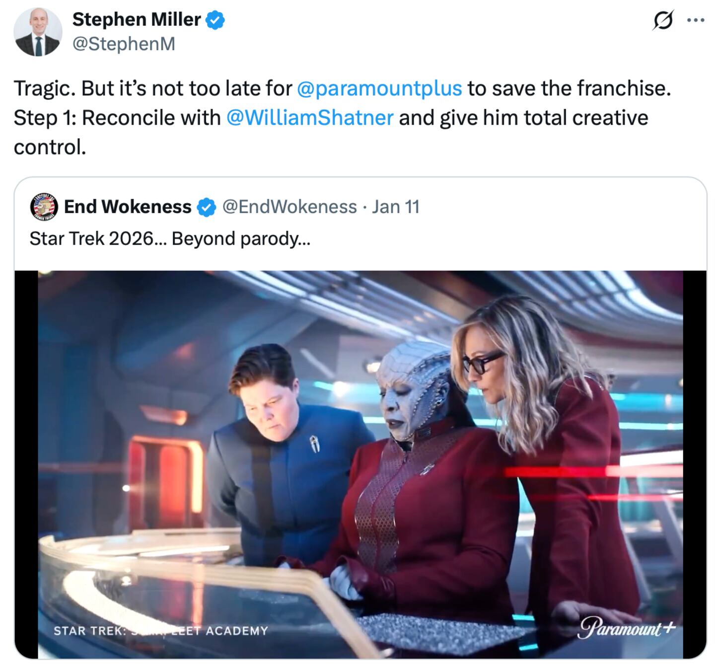 ‘Star Trek’ Star Tears Into ‘Fragile’ Fanboy Stephen Miller