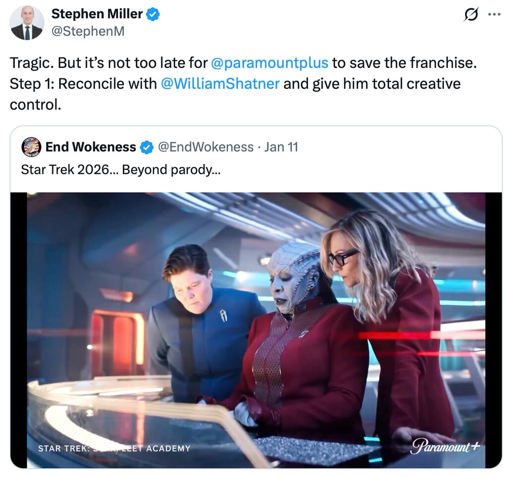‘Star Trek’ Star Tears Into ‘Fragile’ Fanboy Stephen Miller