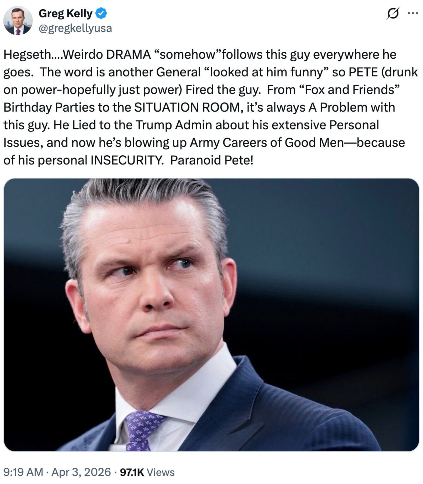 MAGA Ultra-Loyalist Greg Kelly of Newsmax Knifes 'Paranoid' Pentagon ...