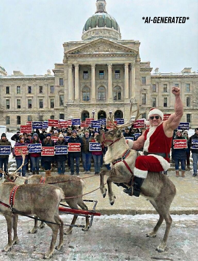 MAGA Indiana State Senator Chris Garten Ripped for Clobbering AI Santa ...