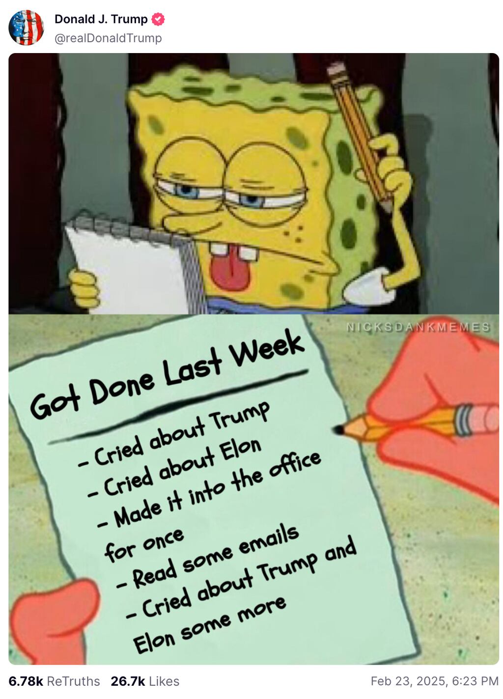 ‘Cried About Trump and Elon Some More’: Trump Taunts Federal Workers ...